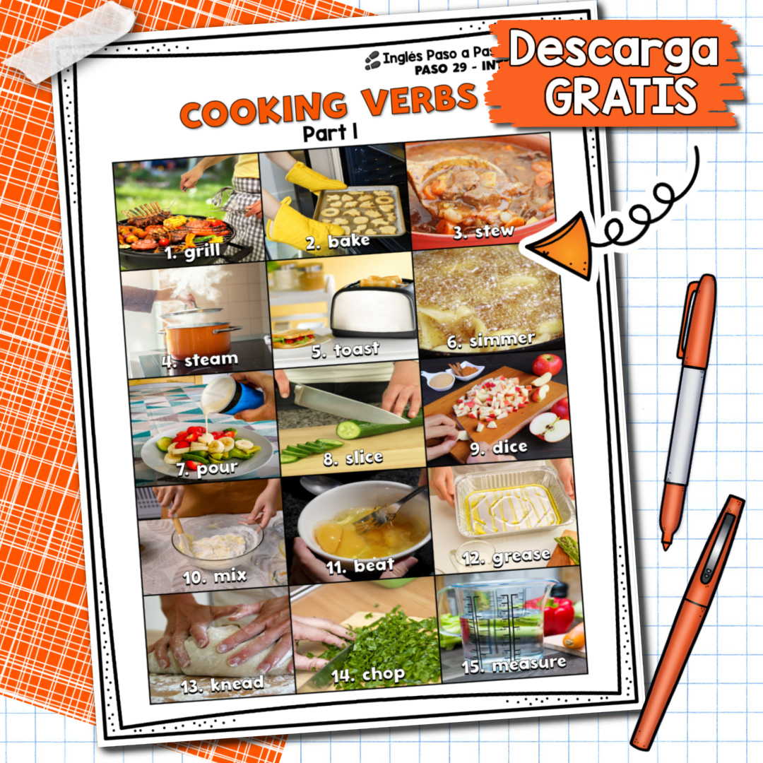 VERBOS EN INGLÉS PARA COCINAR - Inglés Paso a Paso