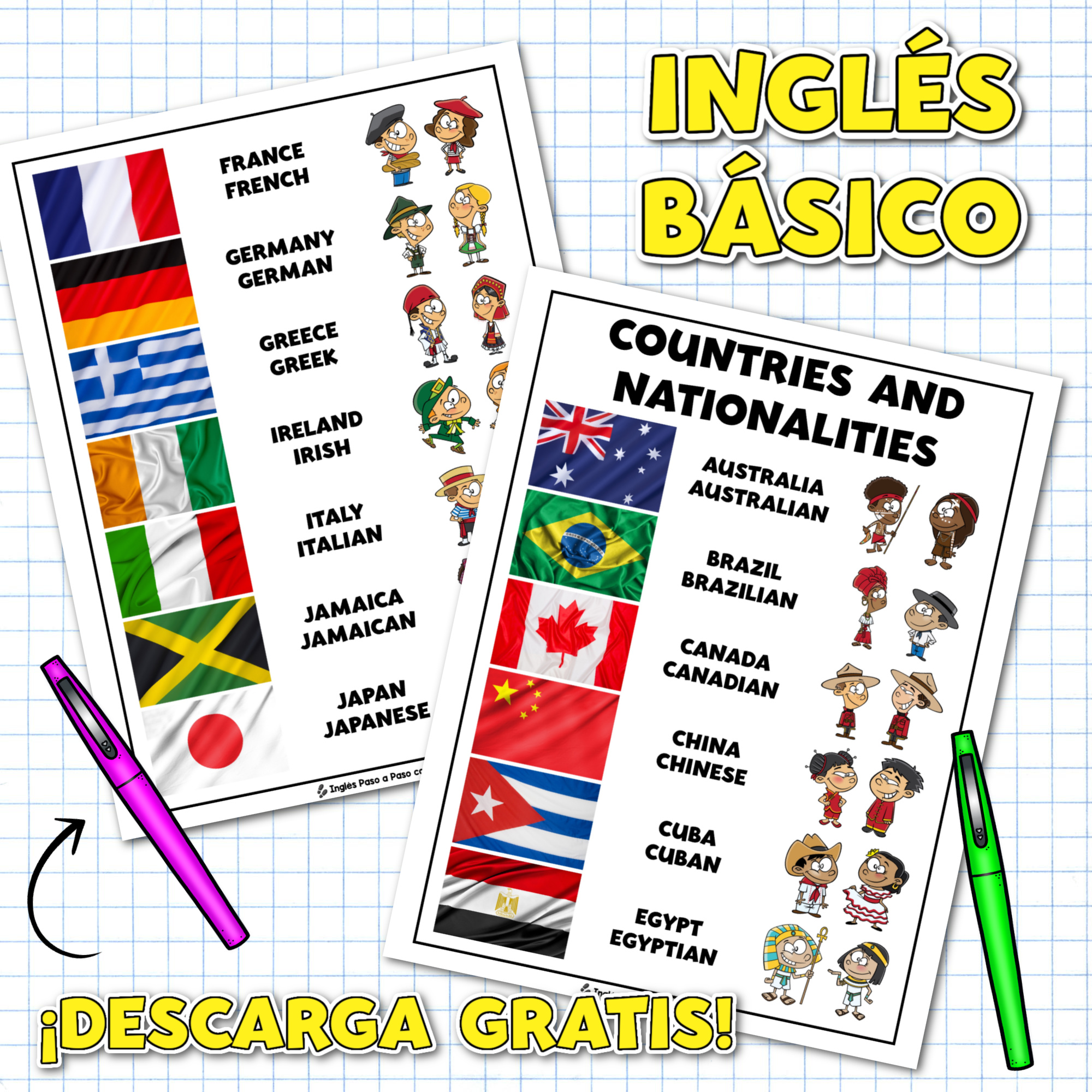 Países y Nacionalidades en Inglés y Español
